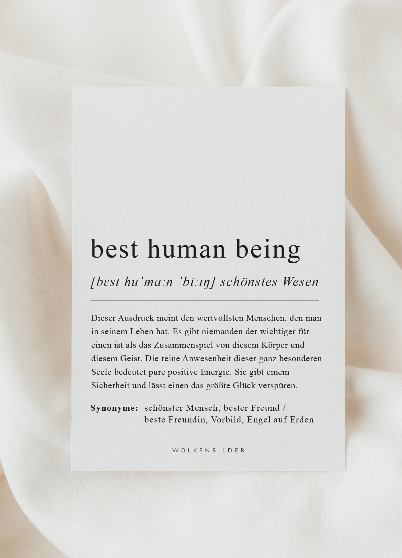 Postkarte No. 253 Definition best human being – Wolkenbilder