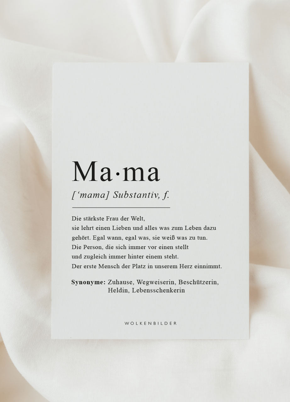Postkarte No. 29 "MAMA DEFINITION" – Wolkenbilder